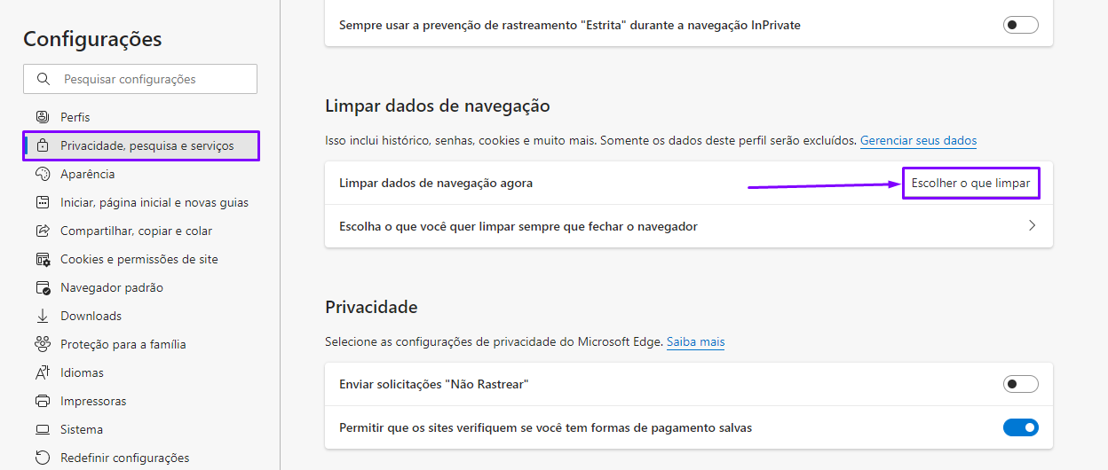 como limpar o cache do microsoft edge – novo geraldo